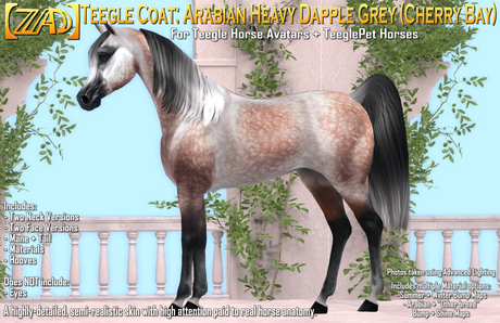 Second Life Marketplace - [ZAD] Teegle Coat: Arabian Heavy Dapple Grey Cherry Bay